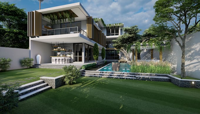 Do exterior architecture 3d modeling and realistic rendering by Pixel_sky | Fiverr