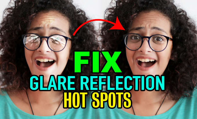 Fix and remove glare reflection, lens flare, flashlight, shiny spot ...