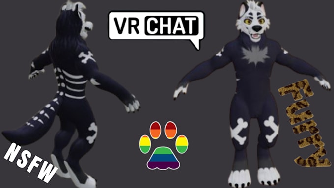 Vrchat avatar, furry avatar, nsfw, fursona, 3d model, rex for vtuber ...