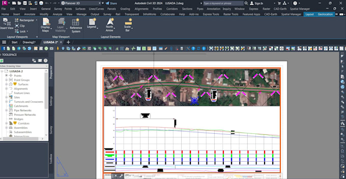 Do road design and generate field data using civil 3d cad earth spatial ...
