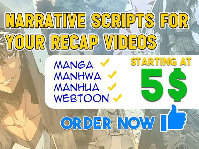 Write script for manhwa or any webtoon for your recap videos by ...