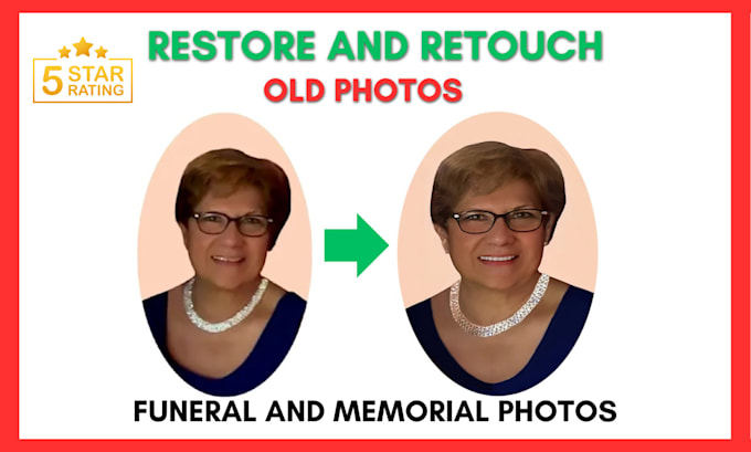 Restore and enhance old photo for memorial or funeral by ...