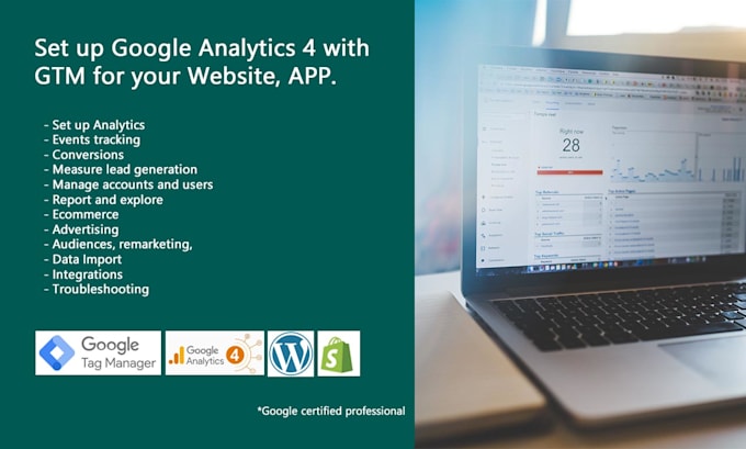 Set up google analytics 4 with gtm for your website or app by Rthanujan | Fiverr