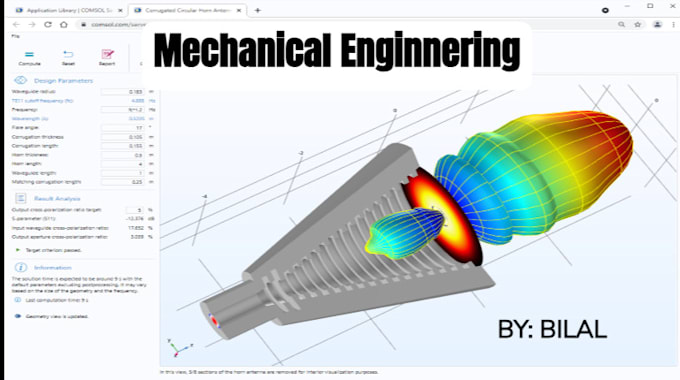 Do fea,cfd simulations, 3d modeling in ansys, comsol and solidworks by Bilal_expert79 | Fiverr