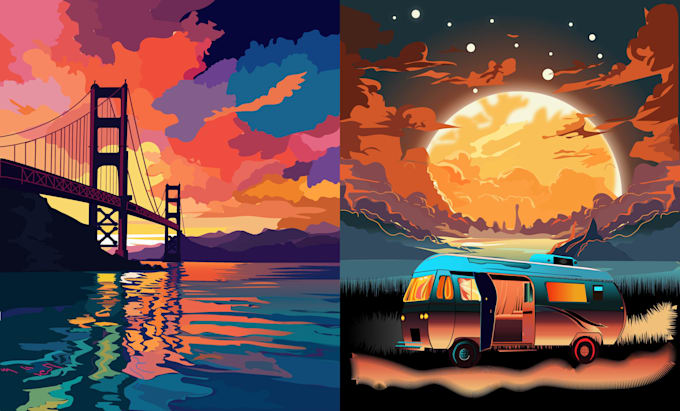 Draw a flat vector illustration by Maliha1832 | Fiverr