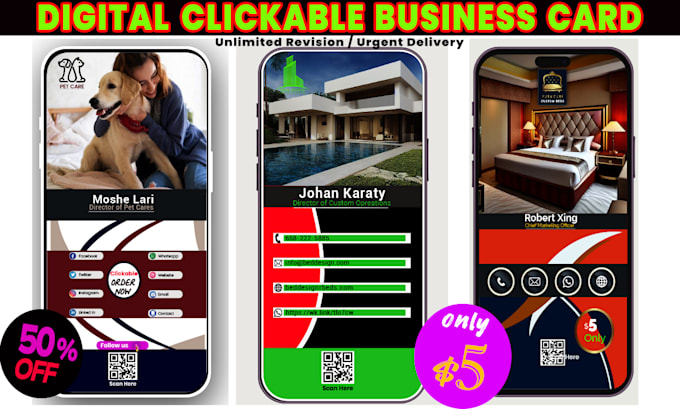 Design mobile digital business card by Kazmipak | Fiverr