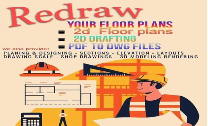 Redraw 2d floor plans in autocad by Autocad3d2ddes | Fiverr