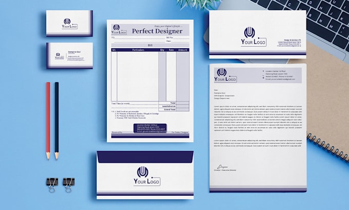 Create letterhead, business card, stationery, postcard, invoice, fillable pdf by Jahid_82 | Fiverr