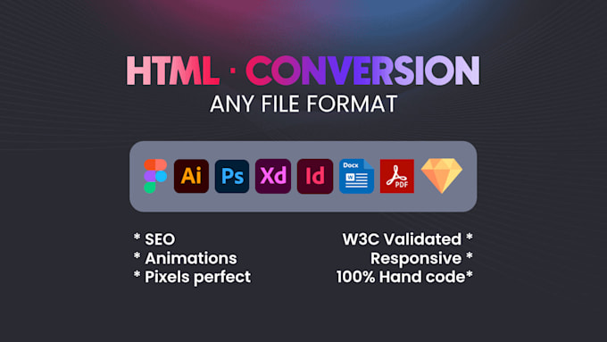 Convert psd or any format to responsive web page with html, css and js by Jfranzat | Fiverr