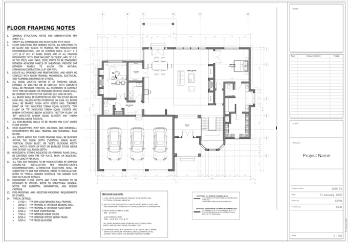 Draw complete architectural permit drawings for your house plan