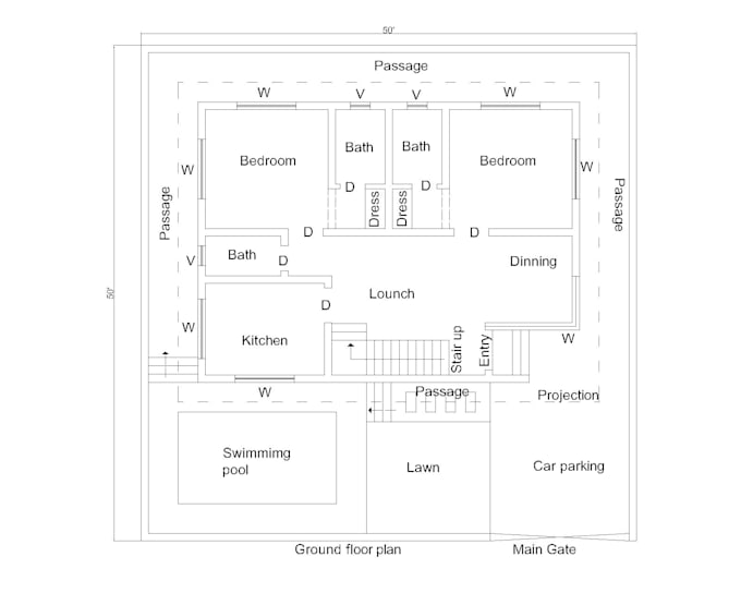 Redraw 2d floor plan drawing by Zahoorbhai | Fiverr