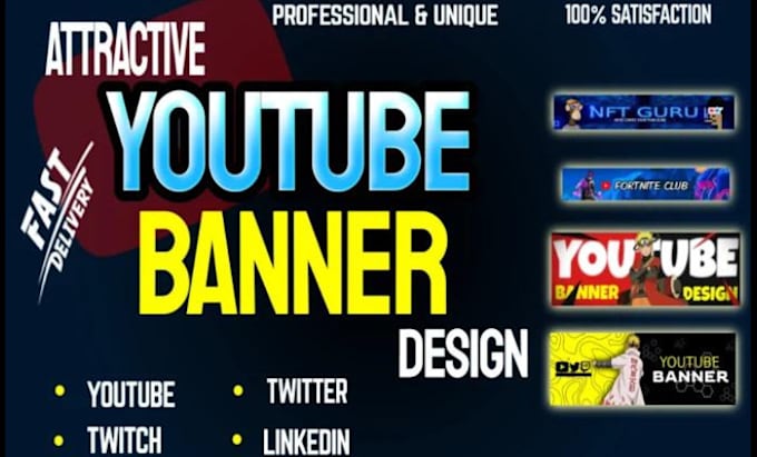 Design an outstanding youtube banner by Vicky_expertt | Fiverr