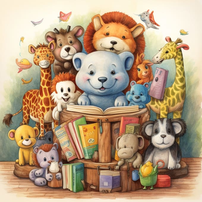 Create cute childrens book illustrations using ai by Hannekaada | Fiverr