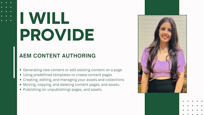 Provide aem content authoring by Manalibadala | Fiverr