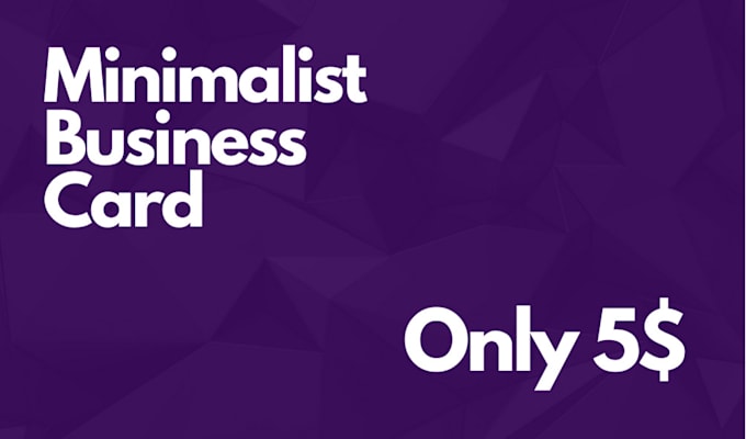 Create minamalist business cards by Yassupoi | Fiverr