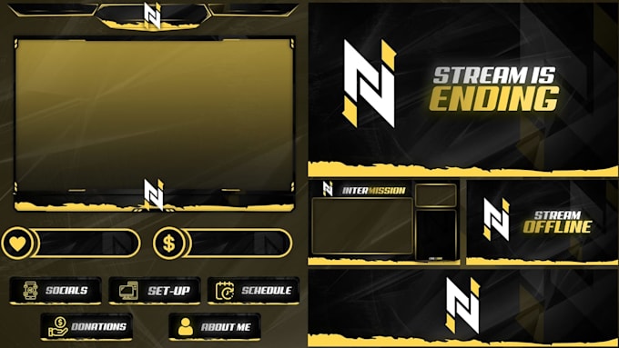 Design twitch logo, stream animated overlay twitch stream package by ...