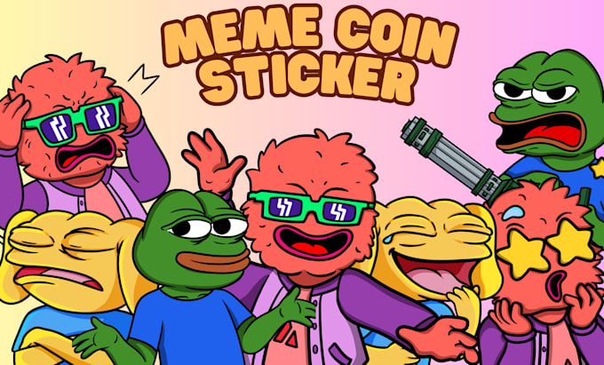 Draw custom crypto meme coin art for sticker telegram, website and ...