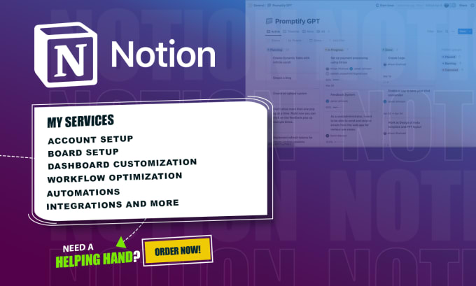 Setup Custom Notion Template Dashboard Automation Notion Database And