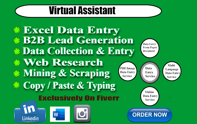 Do excel data entry copy paste web research b2b lead generation by Kajol1970 | Fiverr