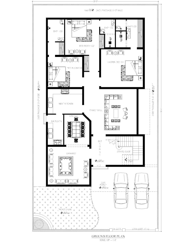 Draw your floor plan, house plan, architectural plans by Atifbashir260 ...