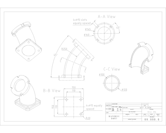 Create 2d technical drawings of parts or assemblies by Dariobianchessi ...
