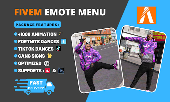 Make a premium emote and dance pack for fivem by Selecto0 | Fiverr