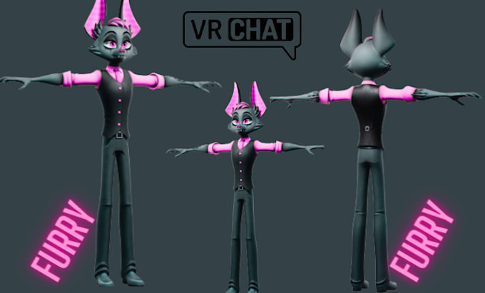 Create custom vrchat avatar, 3d model character furry avatar by Frizzy ...