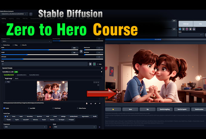 Teach you how to use stable diffusion text to video text to images by Zeeshan4839 | Fiverr