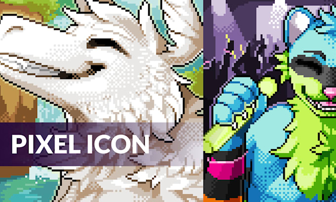Create a pixel icon of your furry character by Duskfish | Fiverr