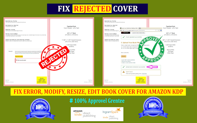 Fix errors, edit, modify, resize, format, edit the book cover, amazon ...