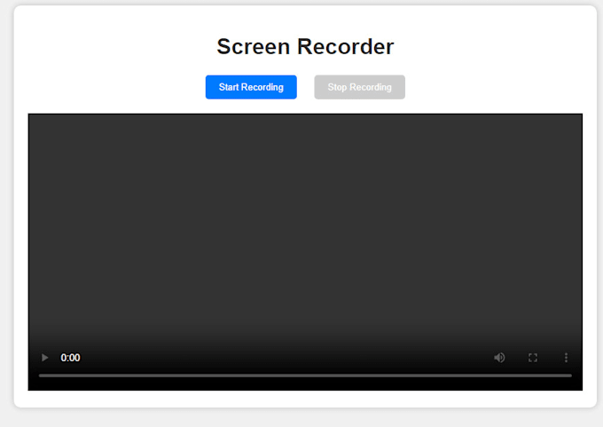 Give a coding of screen recorder