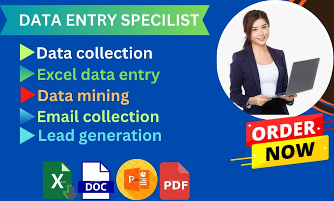 Do accurate virtual assistant data entry by typing excel data entry by Mdrubelislamr | Fiverr