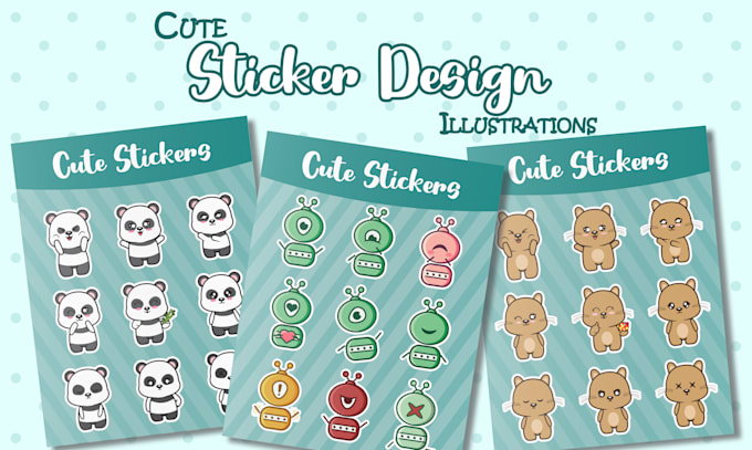 Create cute kawaii and chibi sticker design by Nimragrfixx | Fiverr