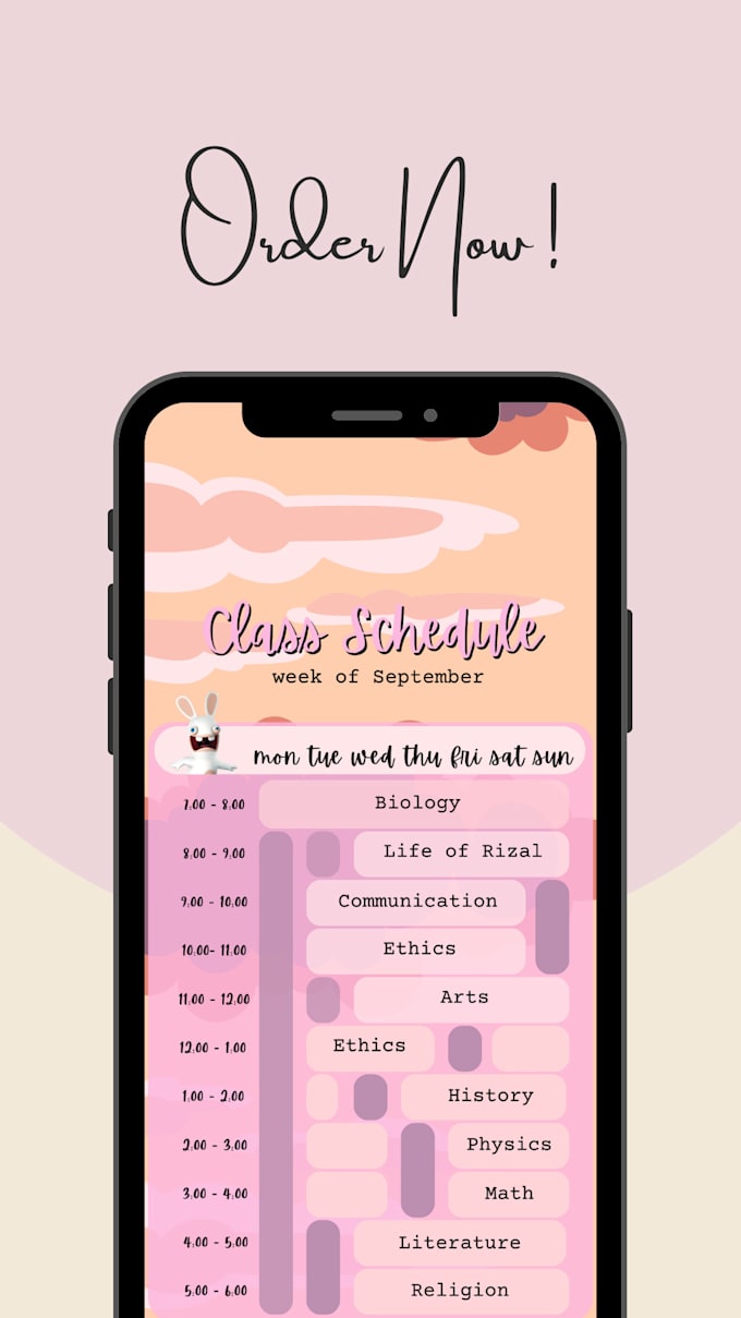 Do class schedule phone wallpaper by Hannakenisha | Fiverr