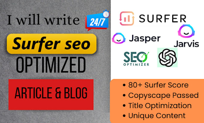 Write google rank able articles and blogs with jasper ai or surfer seo ...