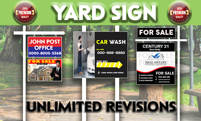 Design yard signs, a real state sign, signboard, signage within 24 ...