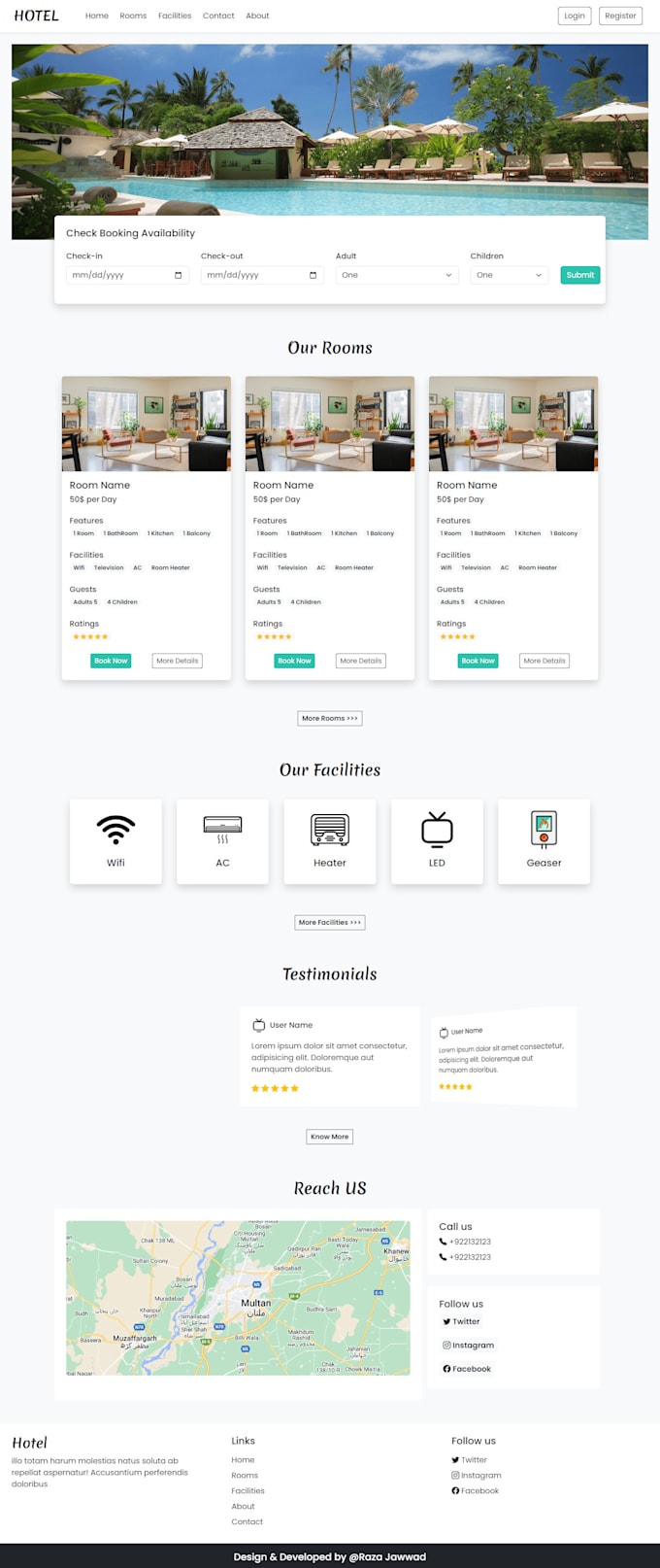 Be your front end designer using html, css, javascript by Razajawwad | Fiverr