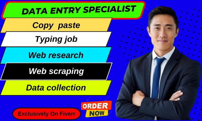 Be your virtual assistant for data entry, copy paste, web research and typing by Ronichandrashil ...