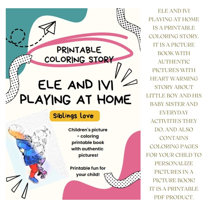 Give you amazing printable coloring story by Vickilisimba | Fiverr