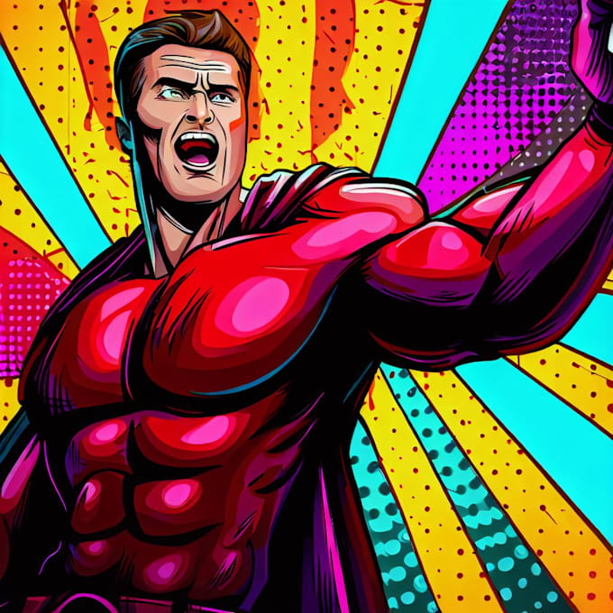 Design a superhero pop art by Catersauk | Fiverr