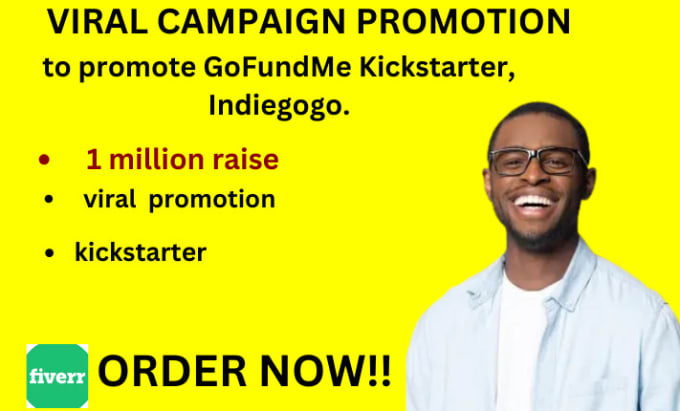 Promote crowdfunding campaign, gofundme kickstarter, indiegogo ...