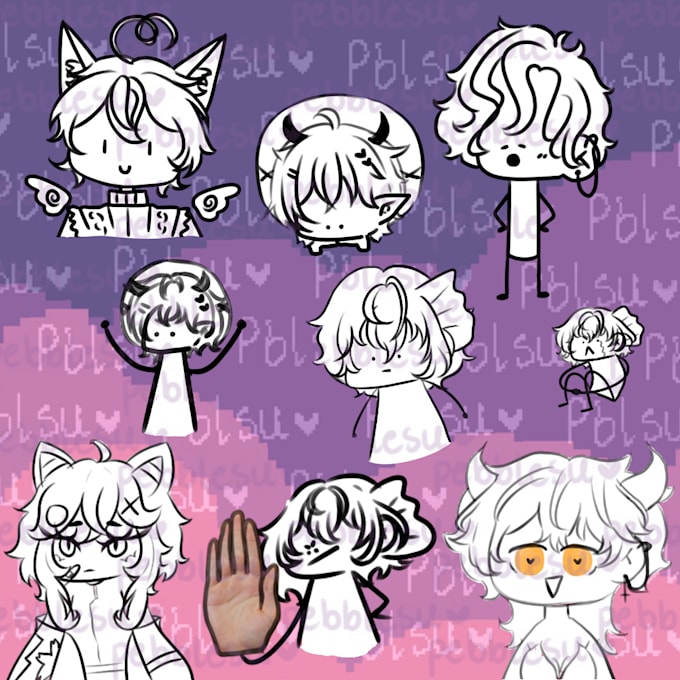 Draw a page full of silly cheebs doodles by Pebblesu | Fiverr