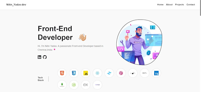 Create a responsive portfolio website using react by Nitin_yadav_ | Fiverr