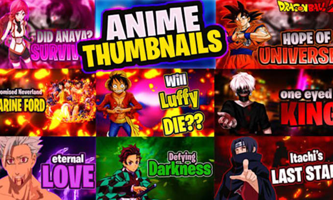 Design anime youtube thumbnail and other by Ht_studio7 | Fiverr