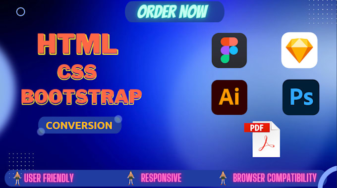 Convert figma to html, psd to html, sketch to html css bootstrap website by Asjadali47 | Fiverr
