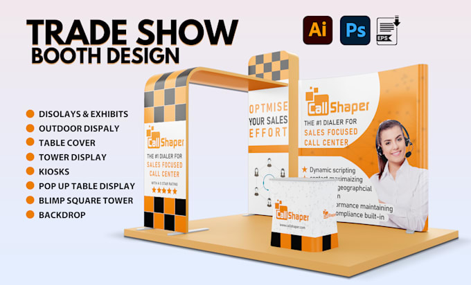 Deisgn trade show booth, backdrop, exhibition, banner, stand, stall and signage by Rafay ...