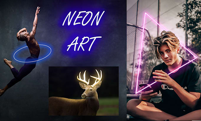 Neon and glow effect , line art image editing , retouching by ...