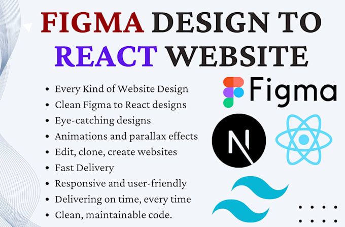 Convert figma design to react js with tailwind css by Zohaibattari | Fiverr