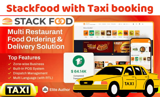 Stackfood with taxi booking installtion source code 6amtech by ...