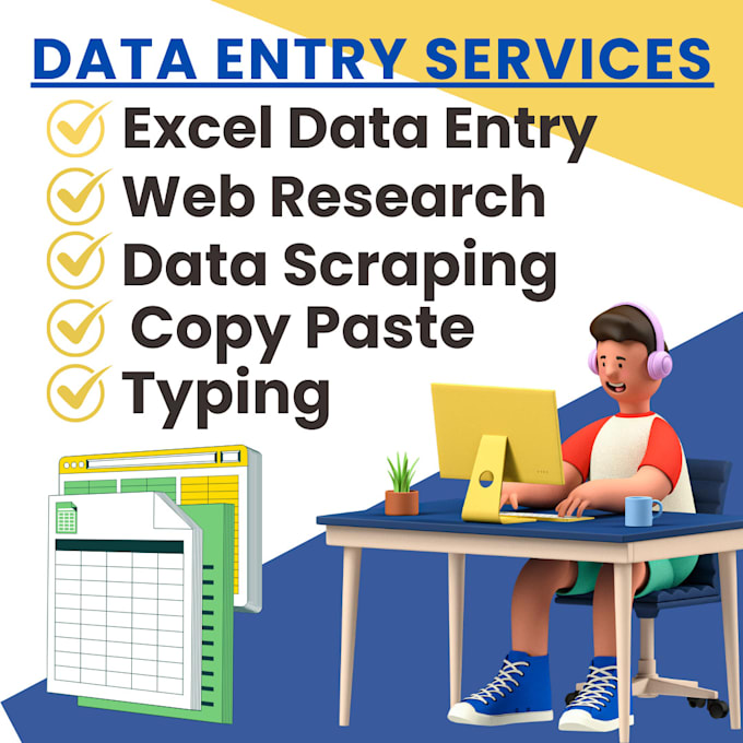 Do data entry, web research, excel, and copy paste work by Shafiq1972 | Fiverr